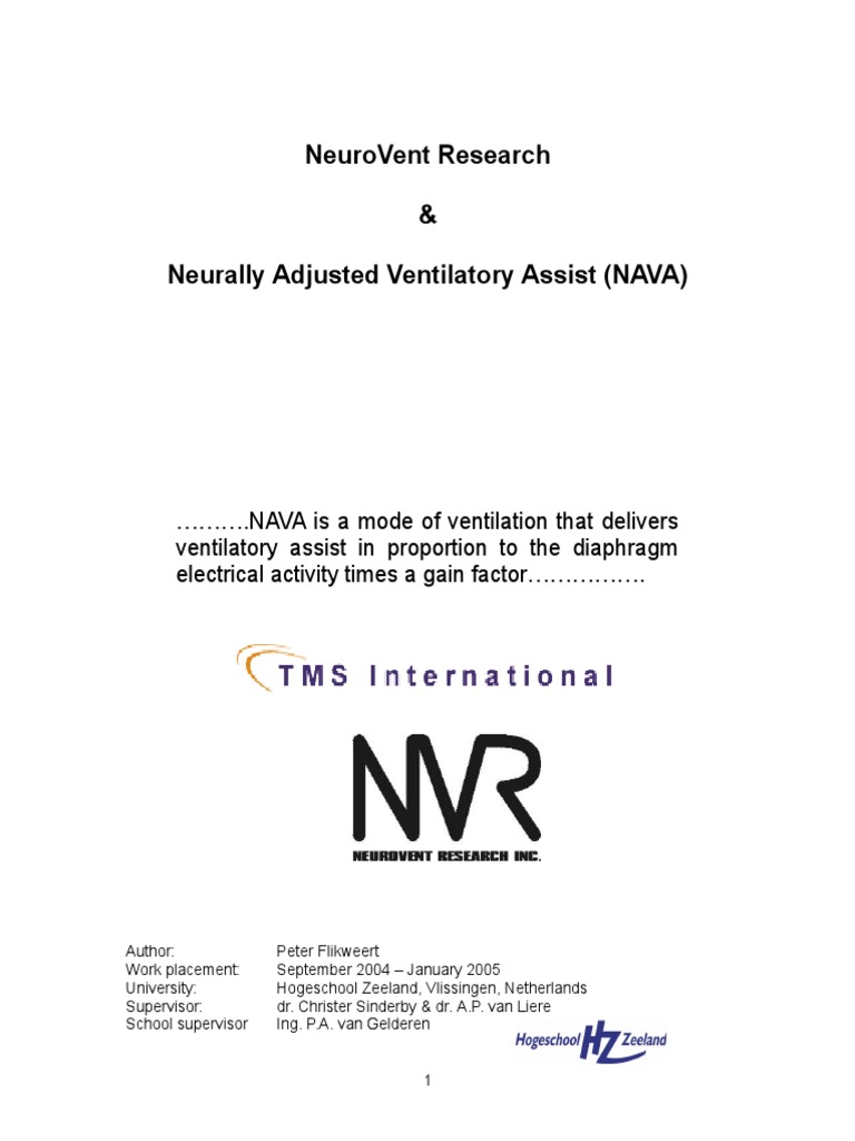 Neurovent Research & Neurally Adjusted Ventilatory Assist (Nava) | PDF ...