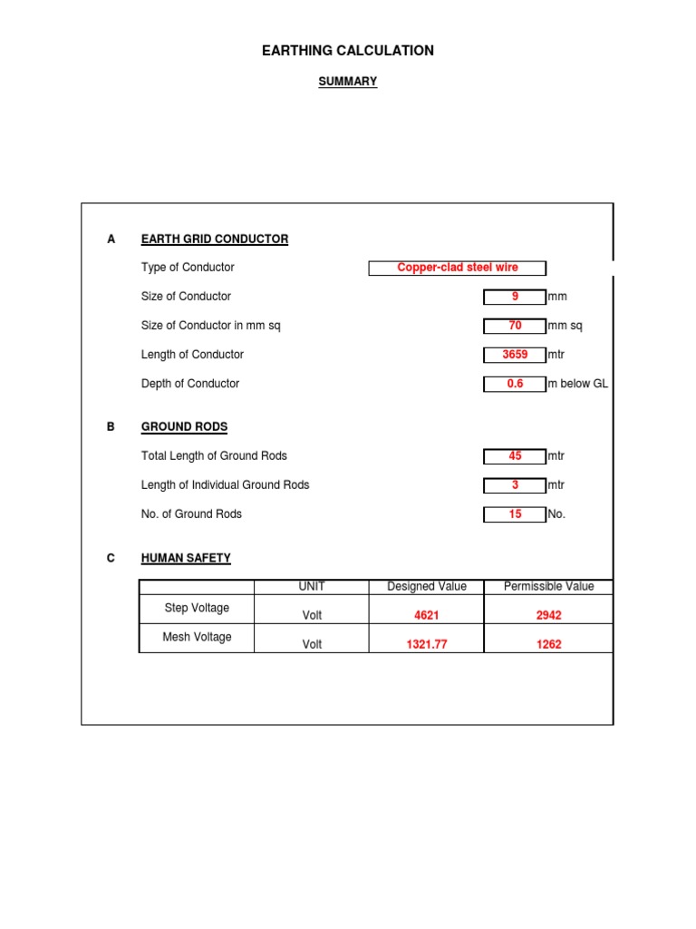 Earthing Calculation: Copper-Clad Steel Wire | PDF | Technology ...