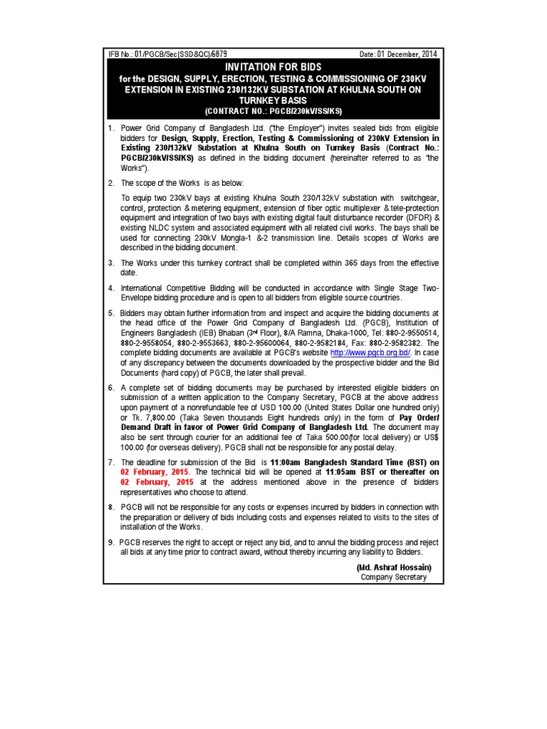Tender Notice | PDF | Electrical Substation | Electric Power Transmission