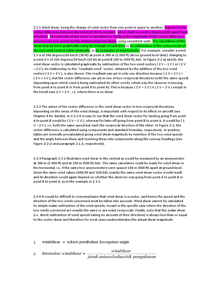 Understanding Wind Shear Calculations | PDF | Euclidean Vector | Wound