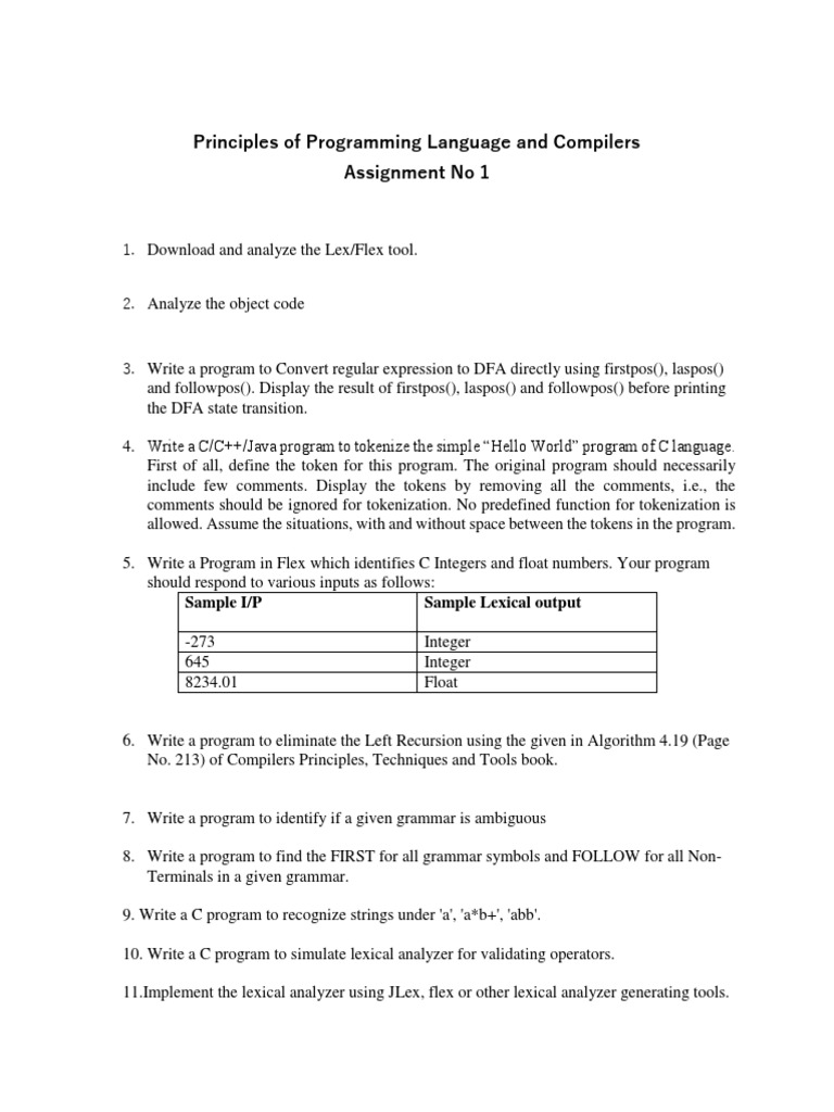 Assignment No 1 | PDF | Parsing | C (Programming Language)