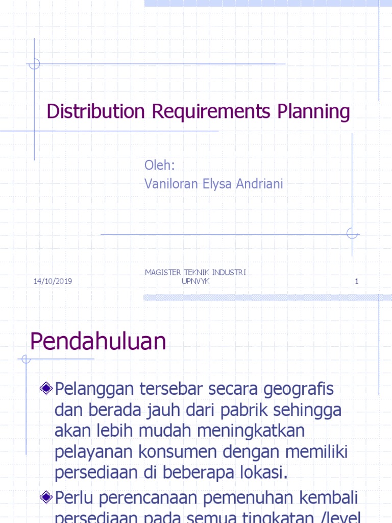 Presentasi-Distribution Requirement Planning | PDF