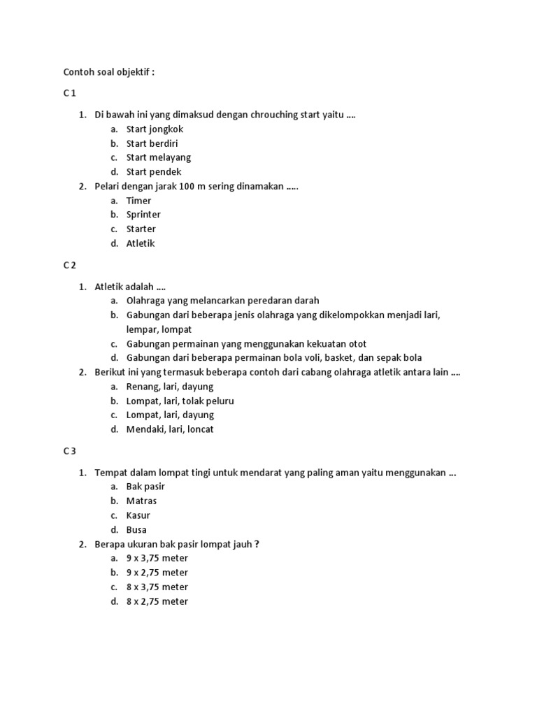 Contoh Soal Objektif | PDF