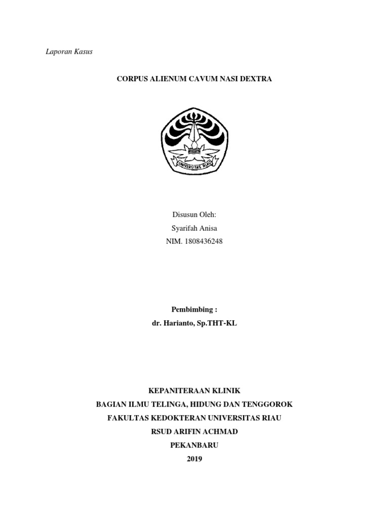 Corpus Alienum Hidung | PDF