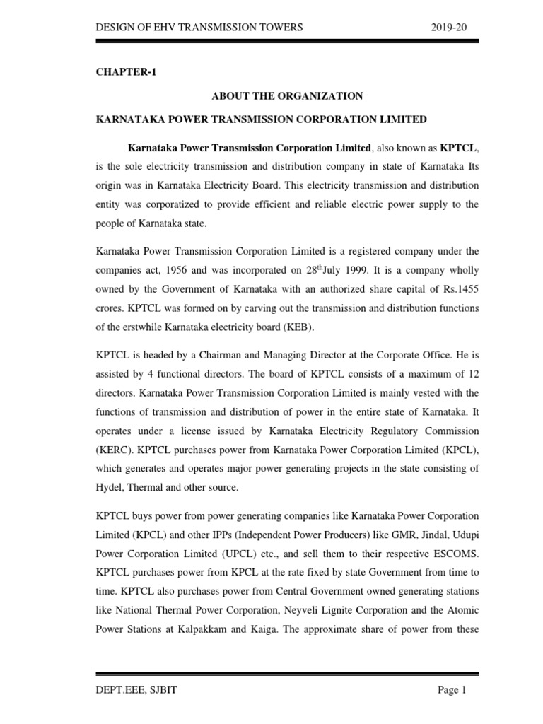 KPTCL Design of Ehv Transmission Line | PDF | Electric Power ...