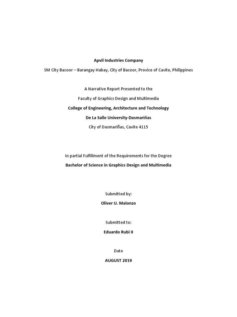 Apvil Industries Company - OJT | PDF | Page Layout | Design