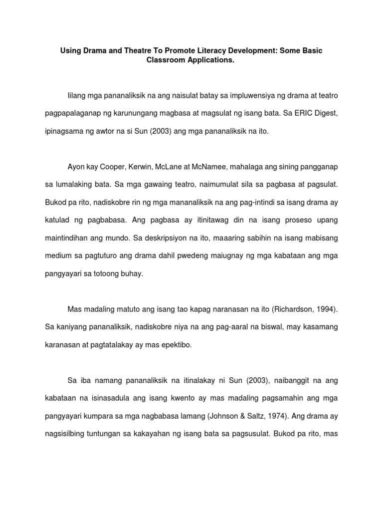 Review of Related Literature Example (Tagalog) | PDF