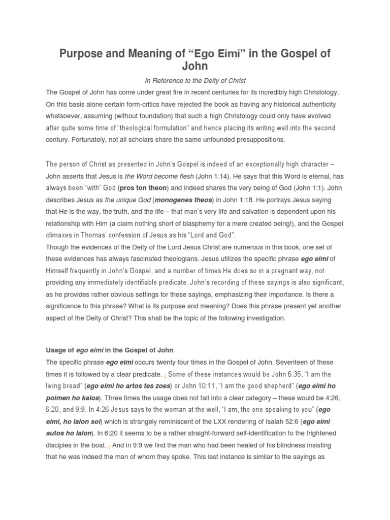Jesus As The Great I Am | PDF | Gospel Of John | Tetragrammaton