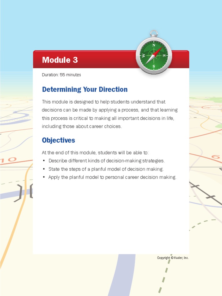 Determining Your Direction: Duration: 55 Minutes | PDF | Decision ...