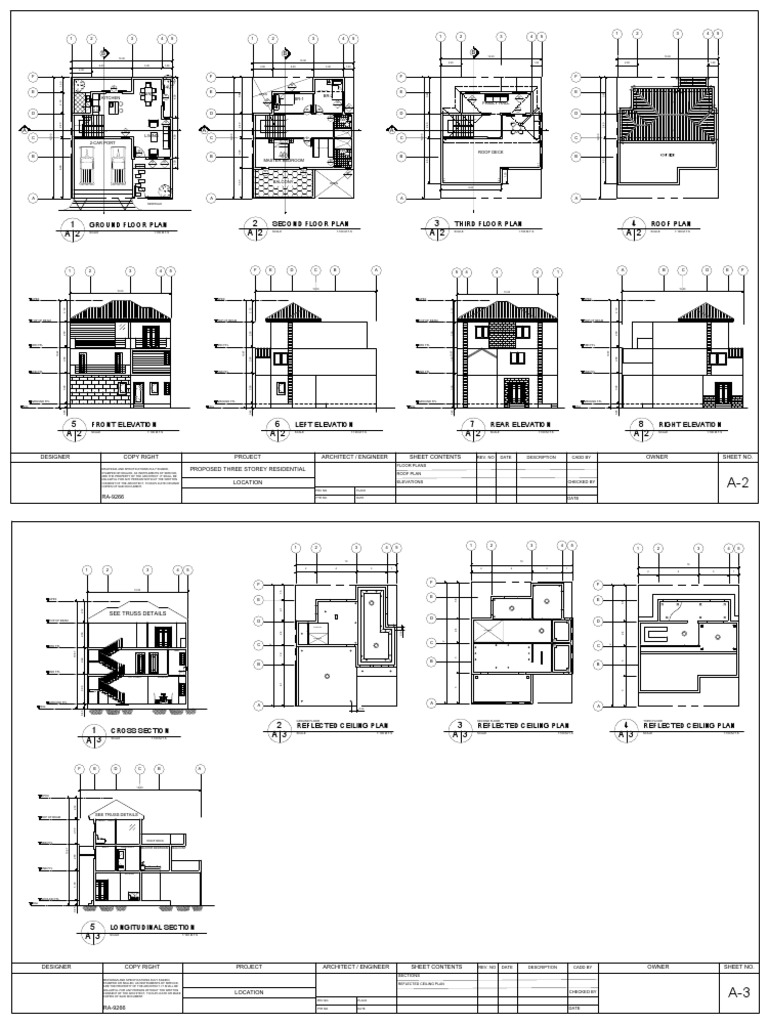 Architectural Plans of Three Storey Residential | PDF | Queensland | Houses