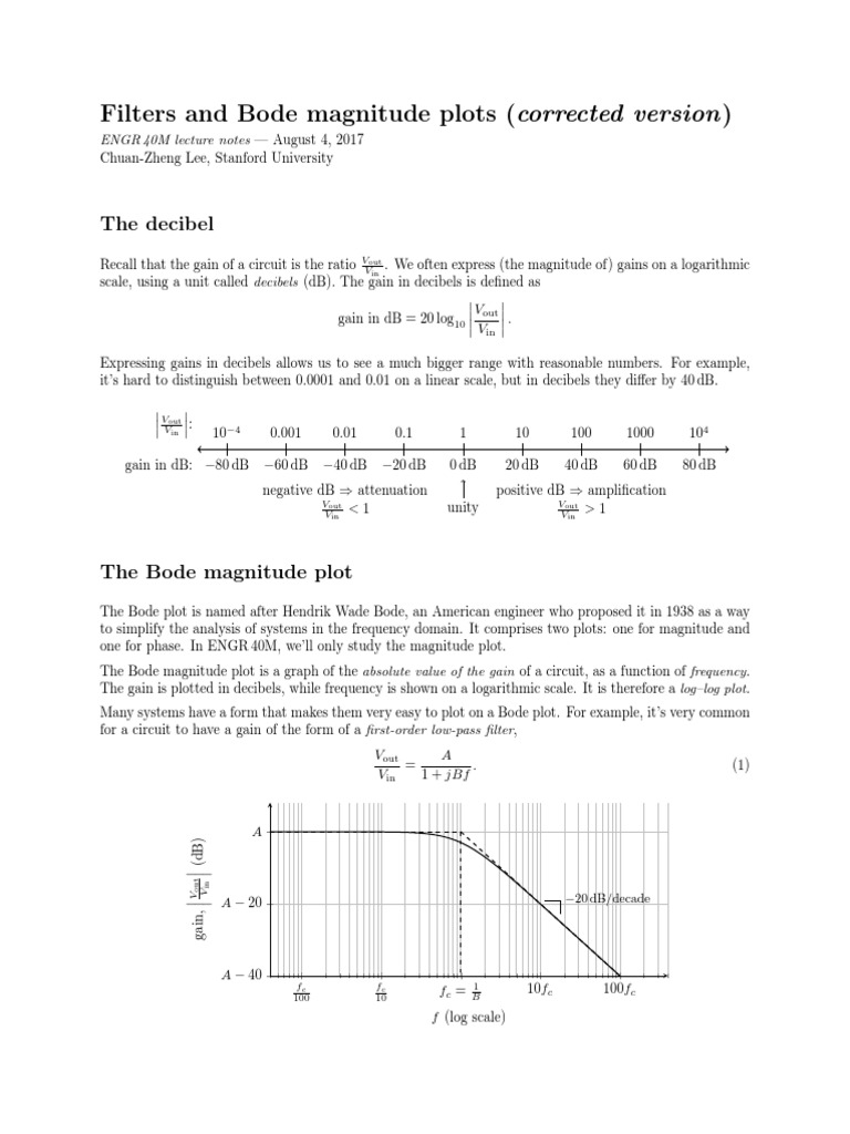 Bode Plots | PDF | Decibel | Electronic Filter