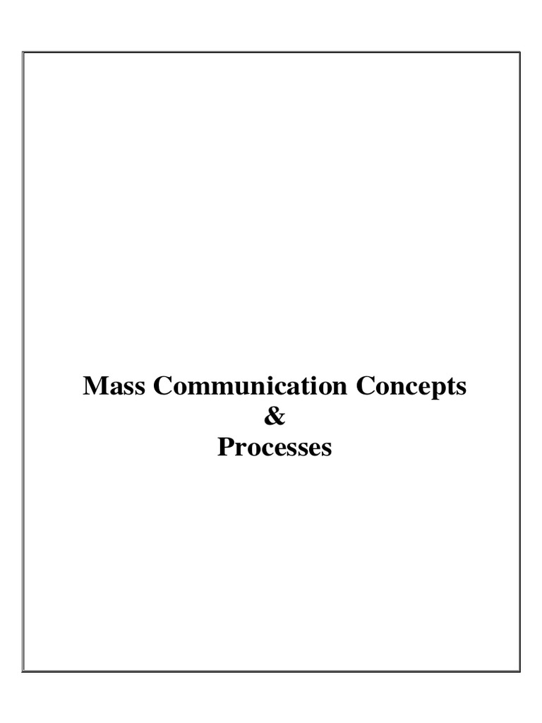 Seema Hassan Mass Communication Concept Process | PDF | Mass Media ...