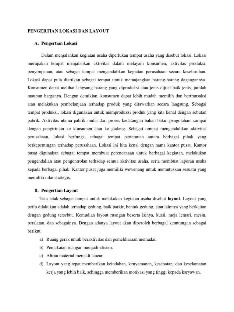 Lokasi Dan Layout | PDF