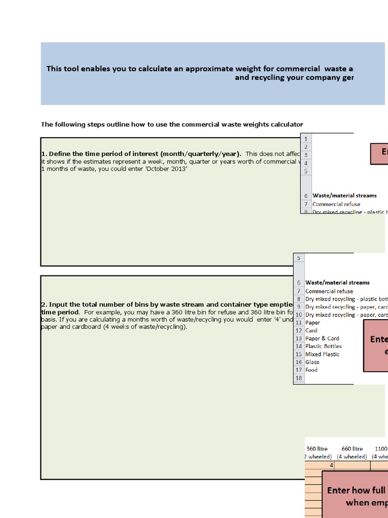 Waste Weight Calculation Guide | PDF | Recycling | Waste Management