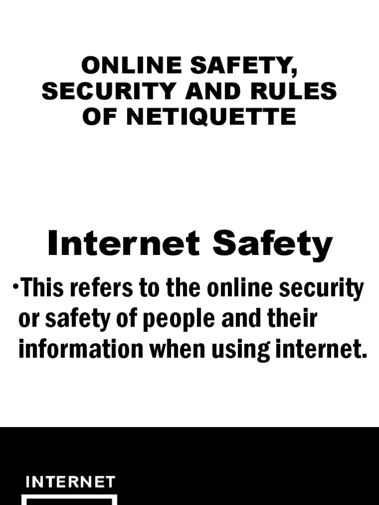 2nd Online Safety, Security and Rules of Netiquette. | PDF