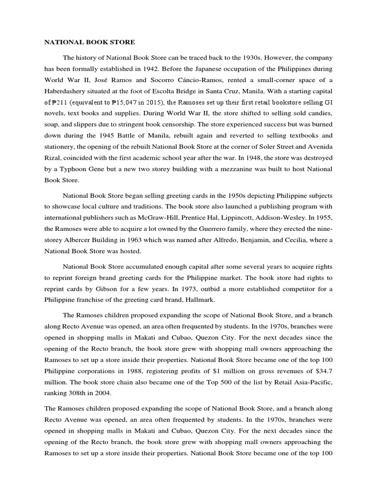 National Book Store | PDF | Retailers | Marketing