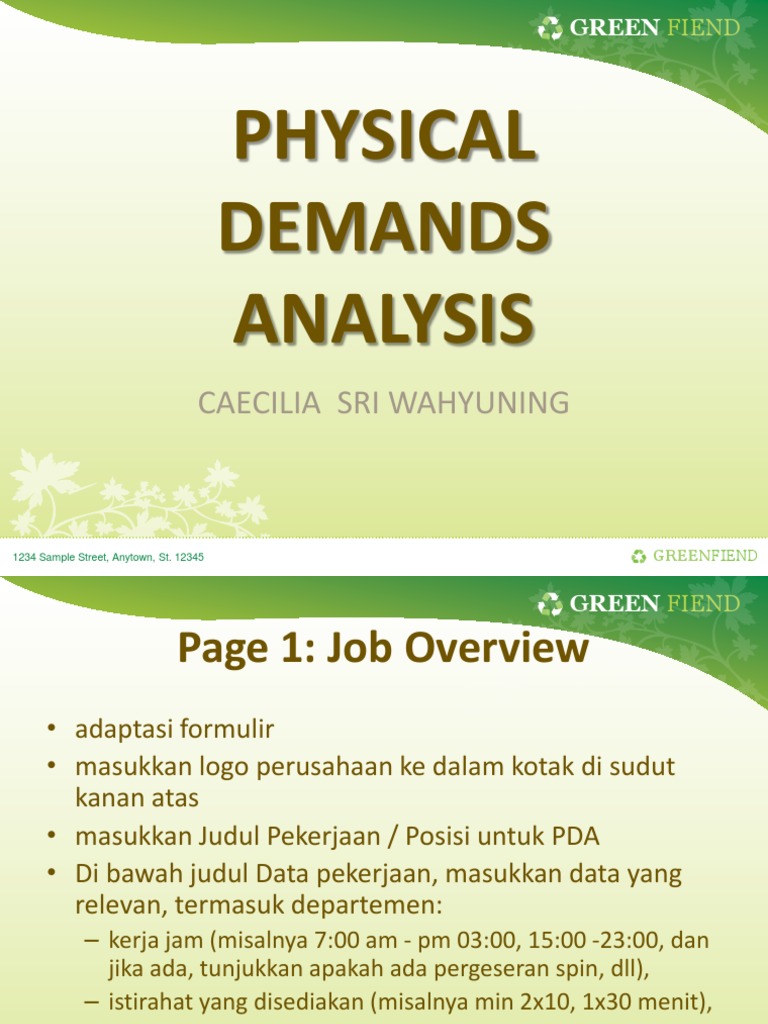 Physical Demands Analysis | PDF Physical Demands Analysis | PDF
