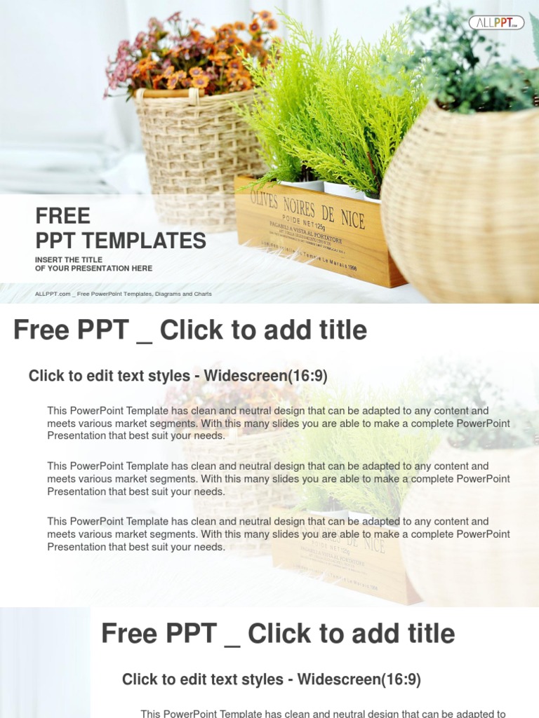 Small Plant Pot Displayed PowerPoint Templates Widescreen | PDF | Business