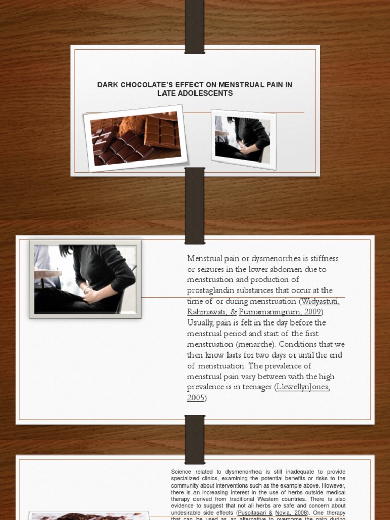 Dark Chocolate'S Effect On Menstrual Pain in Late Adolescents | PDF ...