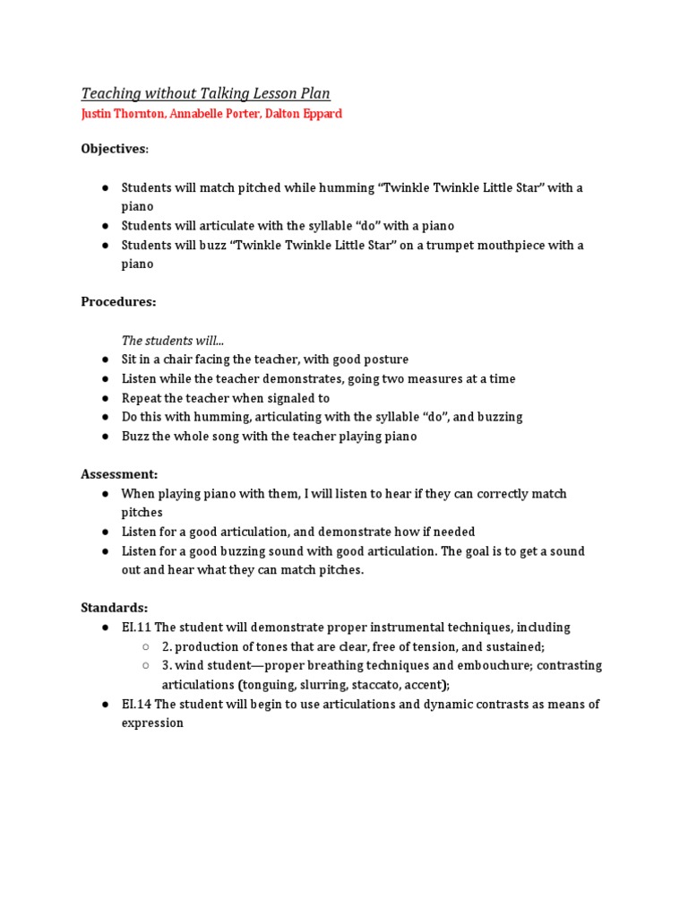 Teaching Pitch Matching in Music Class | PDF