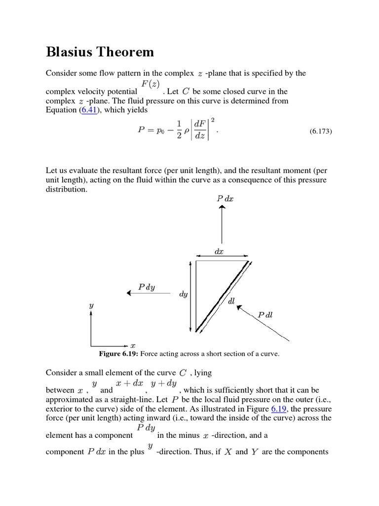 Blasius Theorem | PDF | Plane (Geometry) | Force