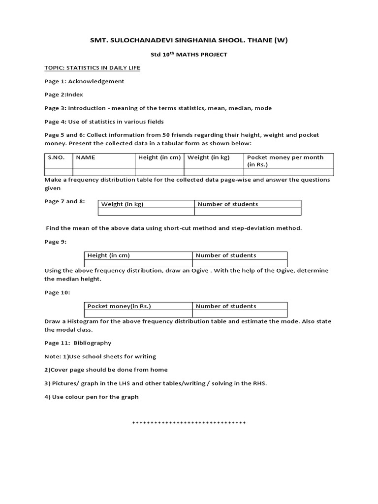 Math Project Class 10 | PDF
