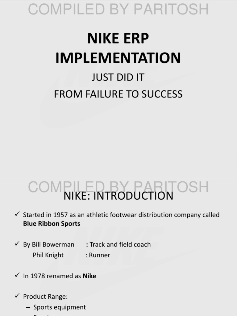 Nike Erp Implementation: Just Did It From Failure To Success | Nike ...