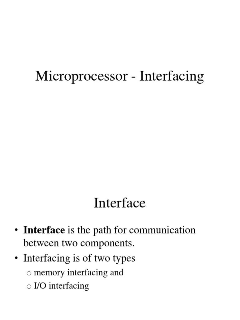Microprocessor - Interfacing | PDF | Computer Data | Office Equipment