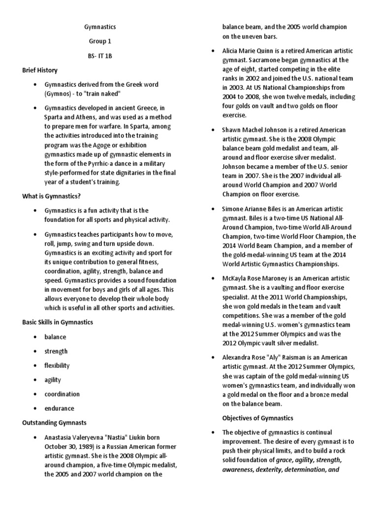 A Comprehensive Overview of Gymnastics: History, Skills, Events ...
