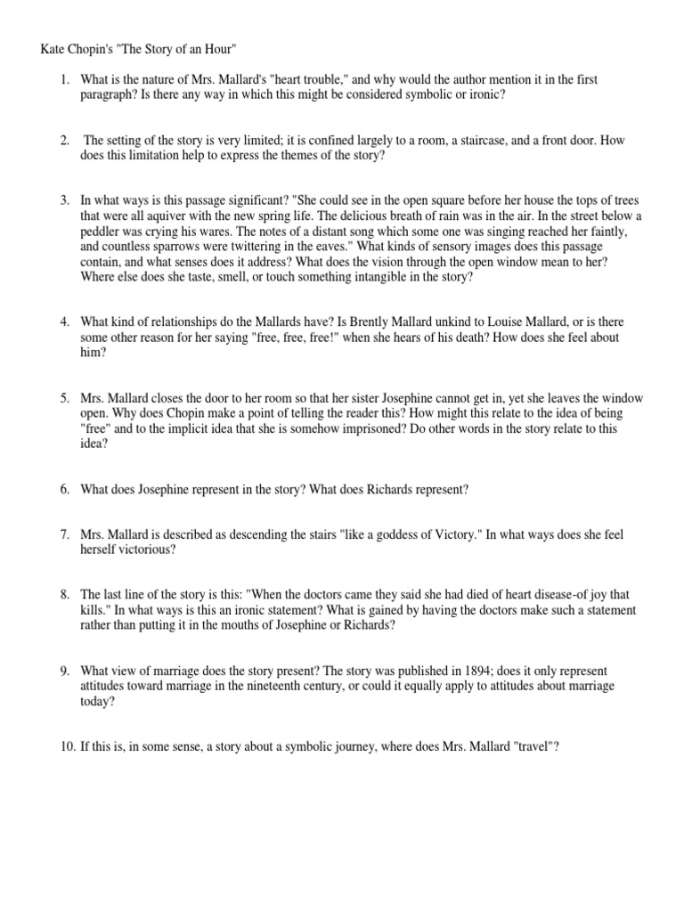 Analyzing Themes in "The Story of an Hour" | PDF