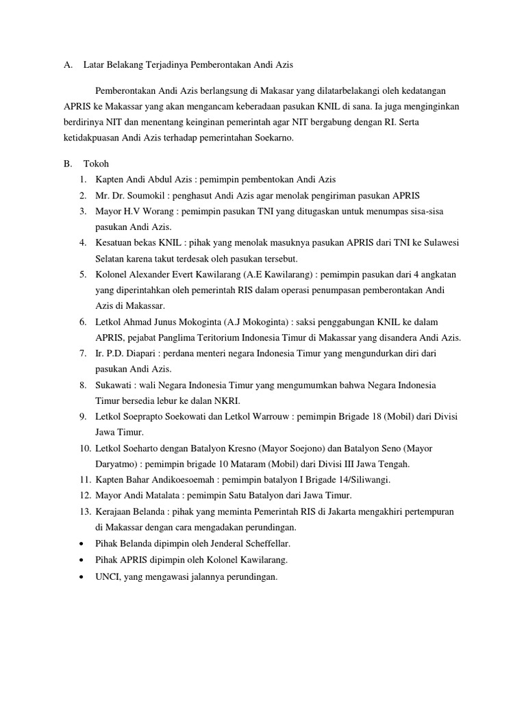 Rangkuman Andi Azis! | PDF