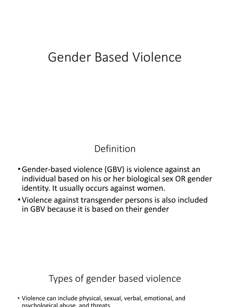 Understanding Gender-Based Violence | PDF | Domestic Violence | Violence