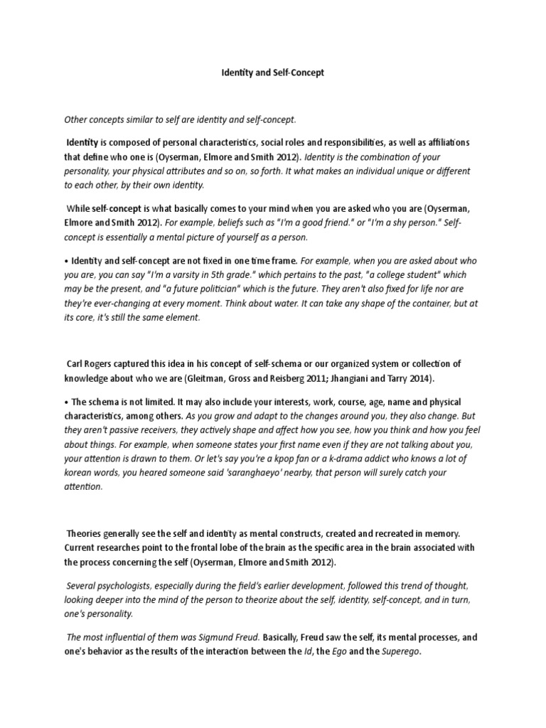 Understanding Self-Concept and Identity | PDF | Self | Identity (Social ...