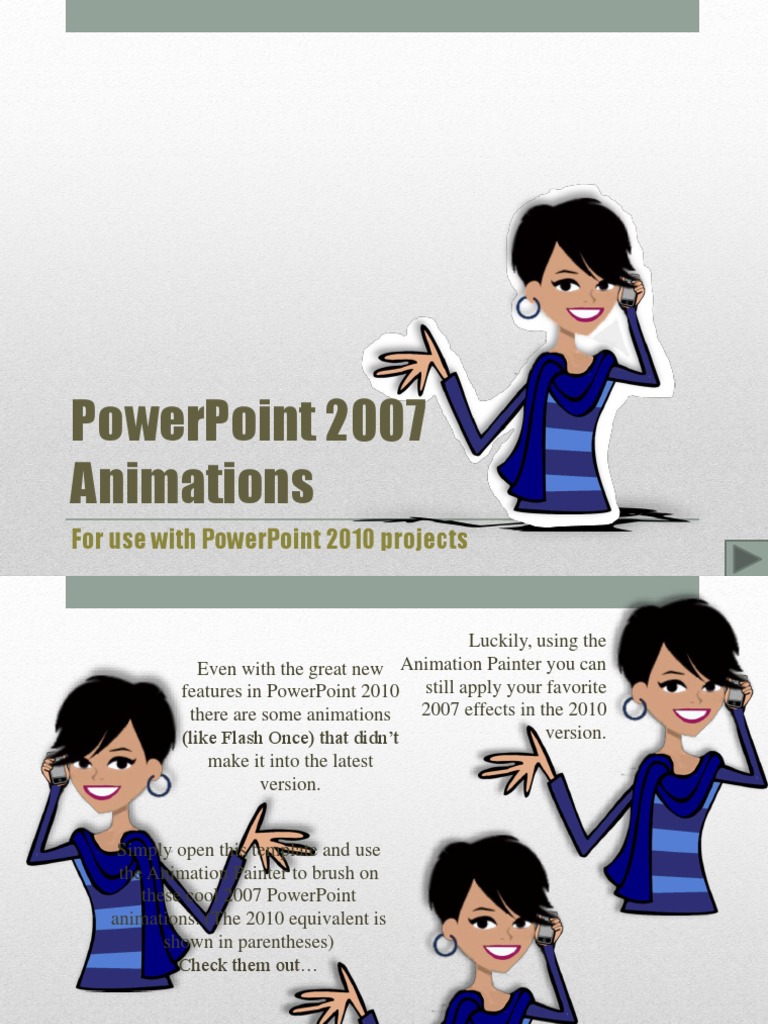 PowerPoint 2007 Animations Guide | PDF | Computers