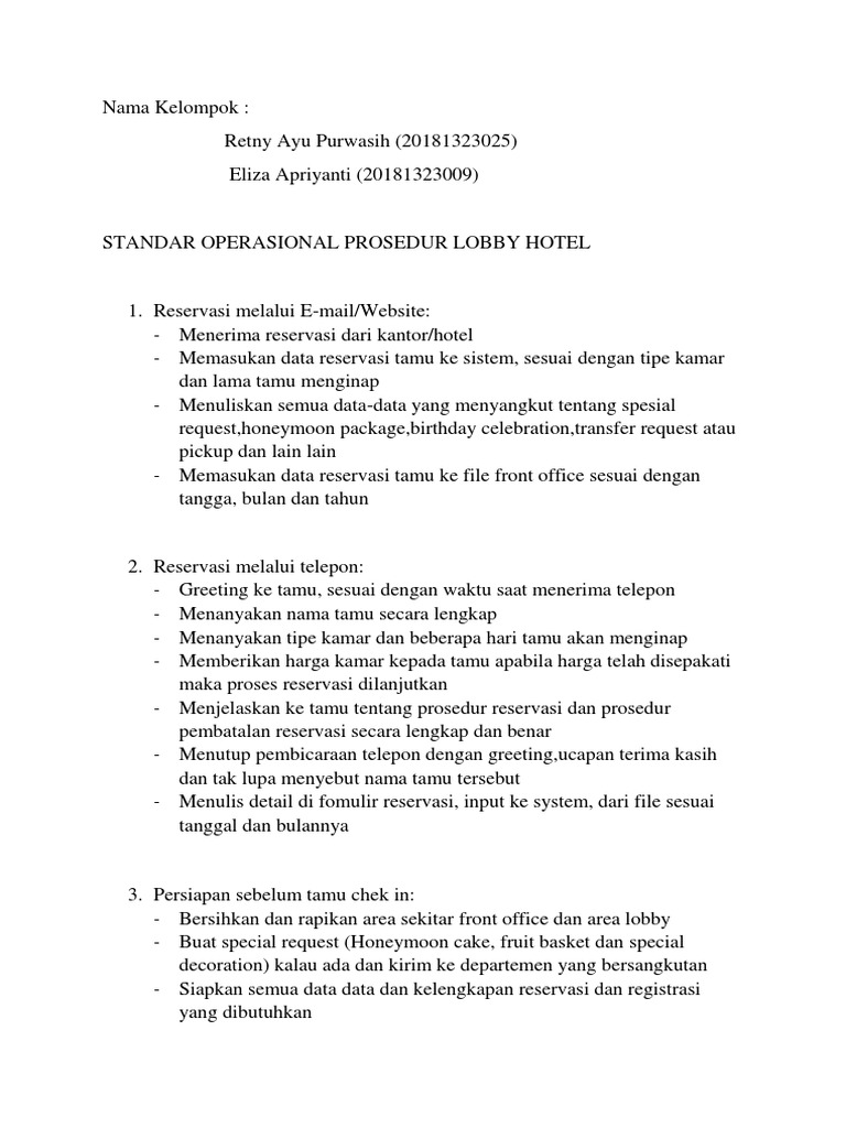 Sop Lobby Hotel | PDF