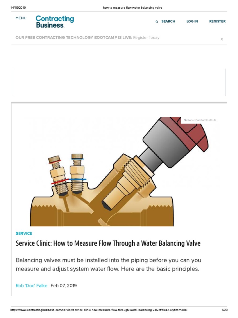 Service Clinic: How To Measure Flow Through A Water Balancing Valve ...