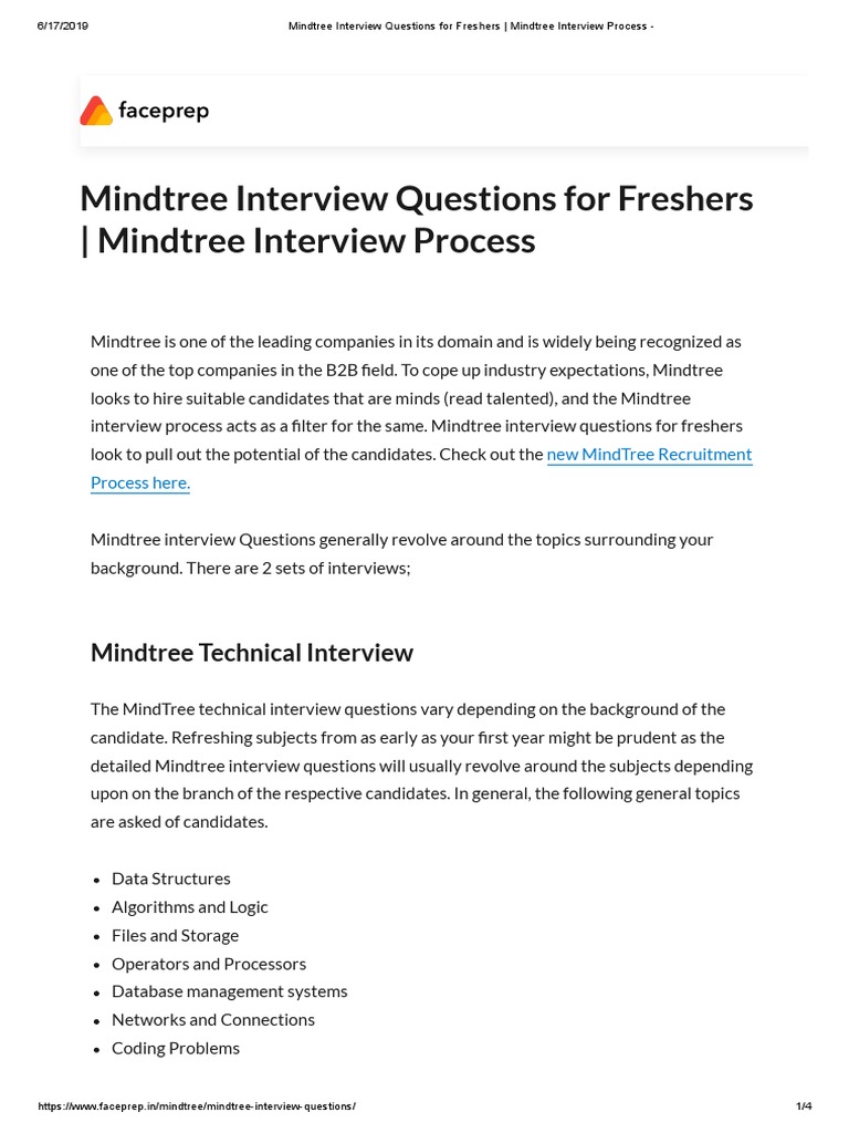 Mindtree Interview Questions For Freshers - Mindtree Interview Process ...