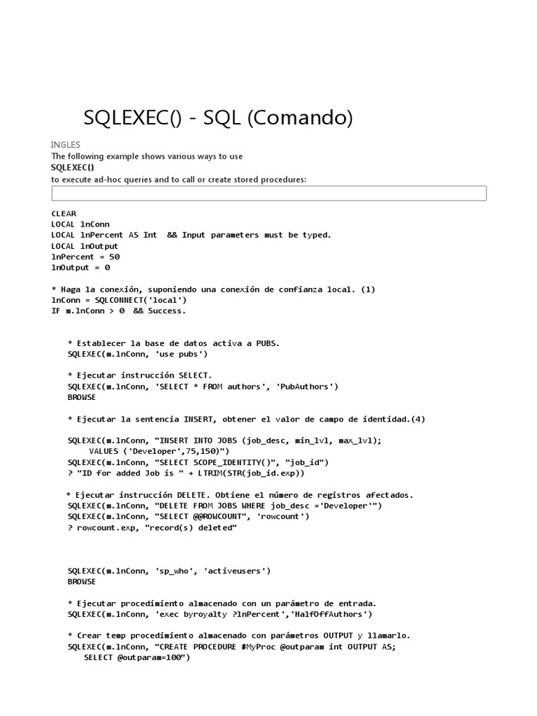 Comandos SQL | PDF | SQL | Tabla (base de datos)