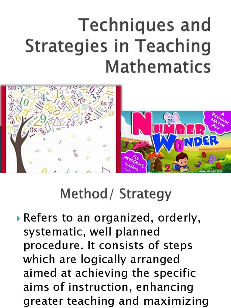 Techniques and Strategies in Teaching Mathematics | Download Free PDF ...