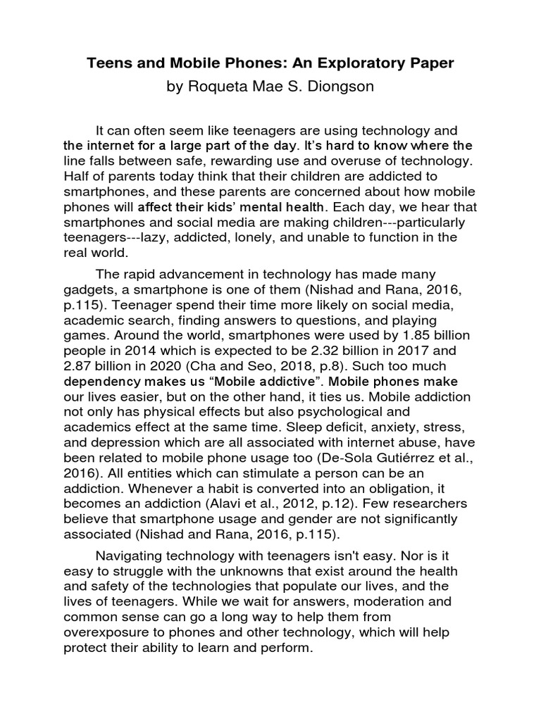 Teens and Mobile Phones | PDF | Adolescence | Social Media