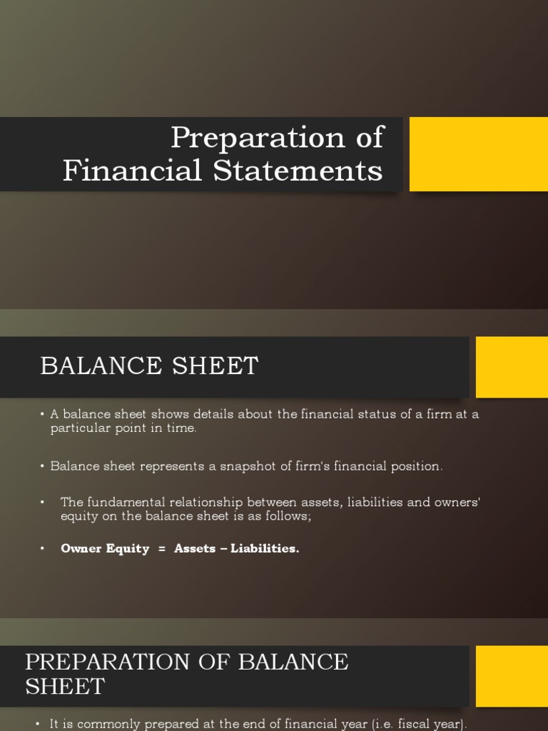 Preparation of Financial Statements | PDF | Expense | Equity (Finance)