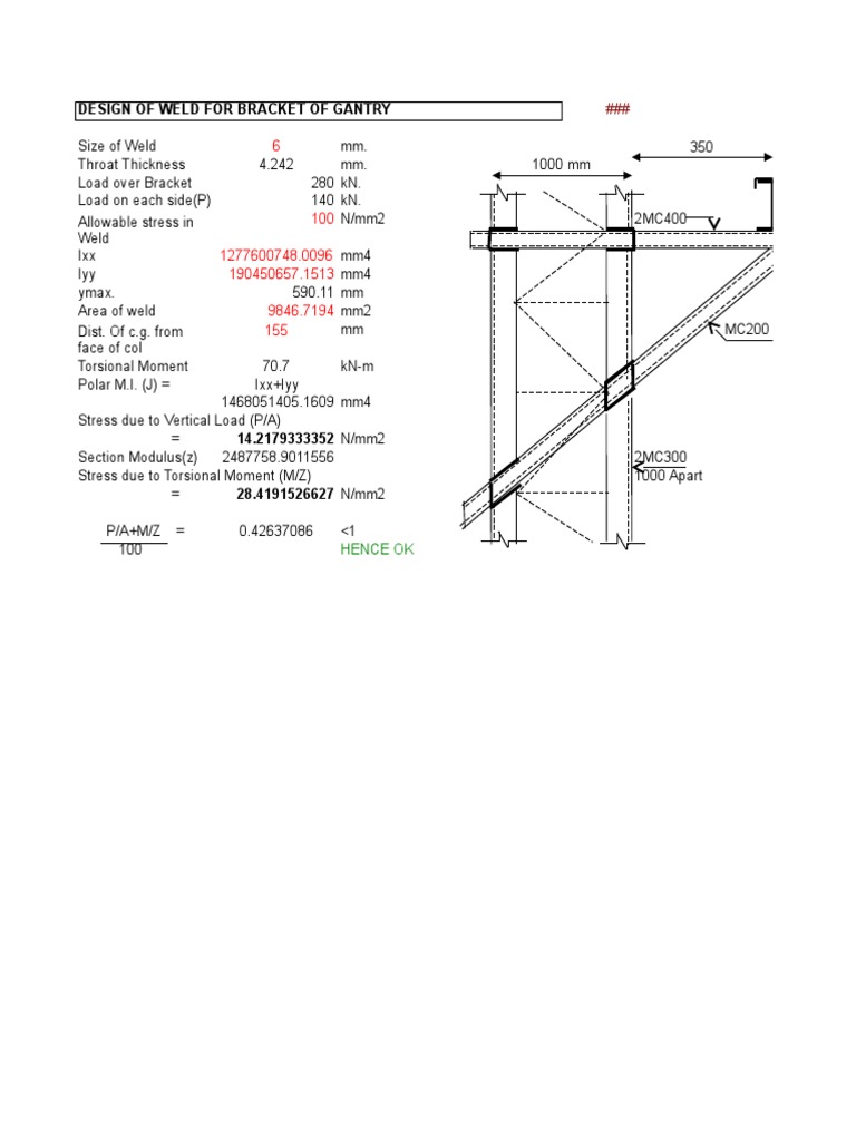 Weld Design Specifications for Gantry Bracket | PDF | Mechanical ...
