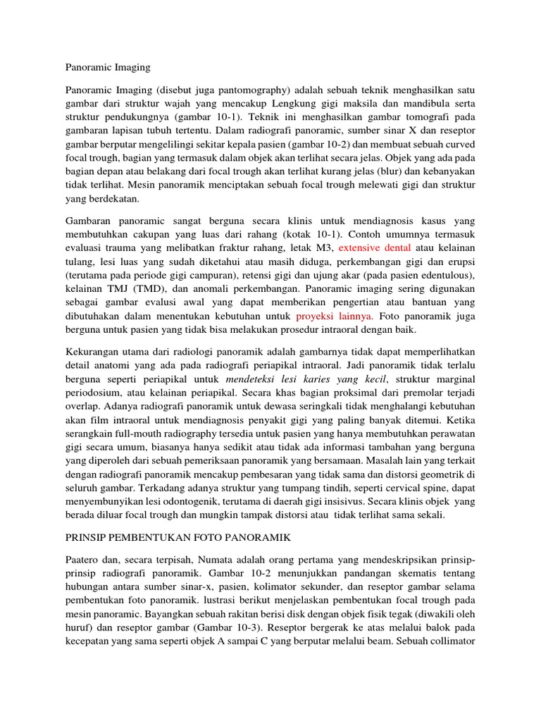 Panoramic Imaging Kedokteran Gigi | PDF