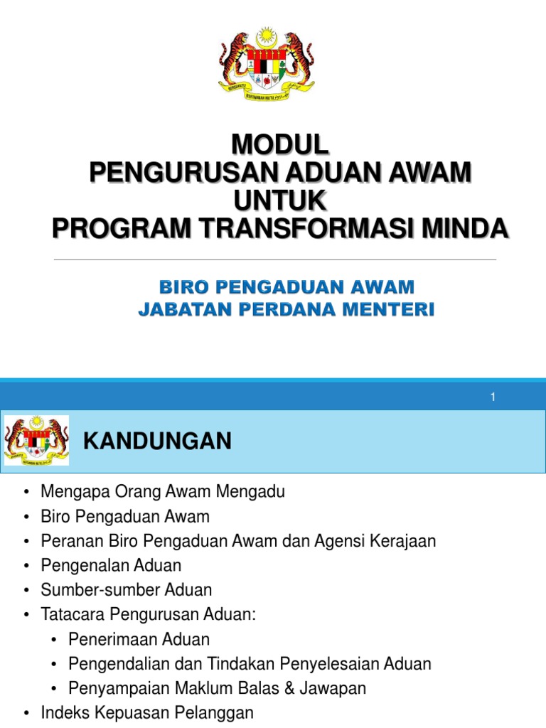 Kecekapan Pengurusan Aduan Awam - Modul INTAN - V3 | PDF
