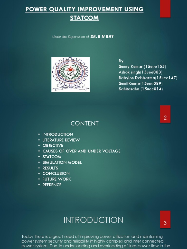 Power Quality Improvement Using Statcom: Dr. R N Ray | PDF | Electric Power System | Electric Power