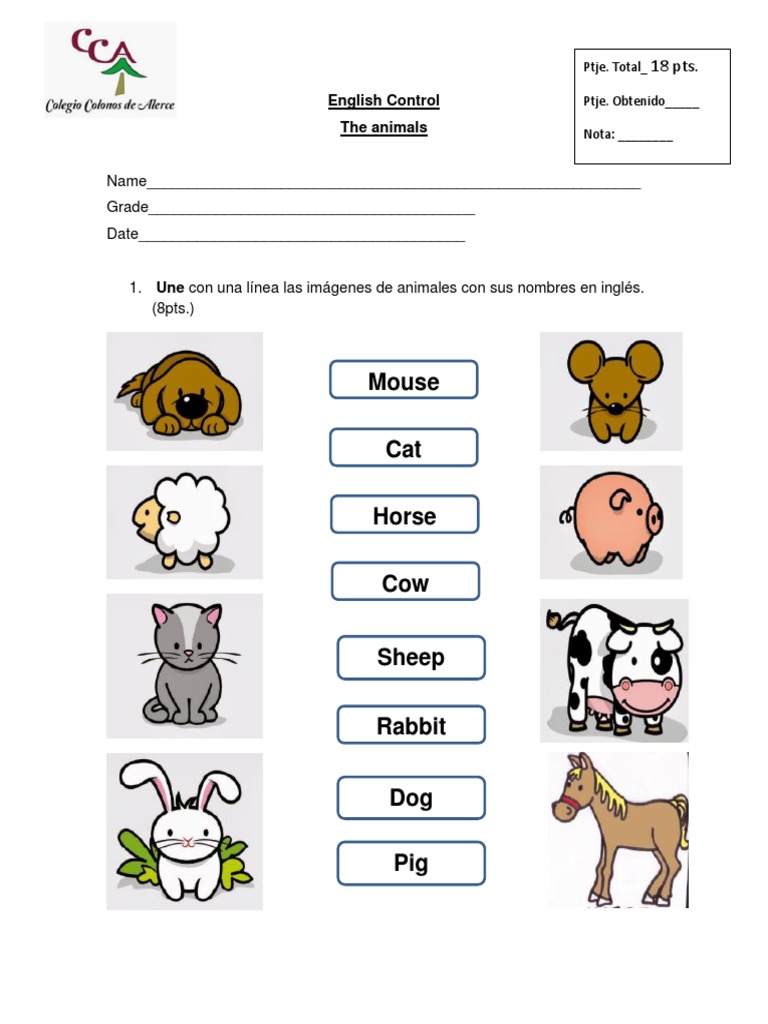 English Control Animals | PDF