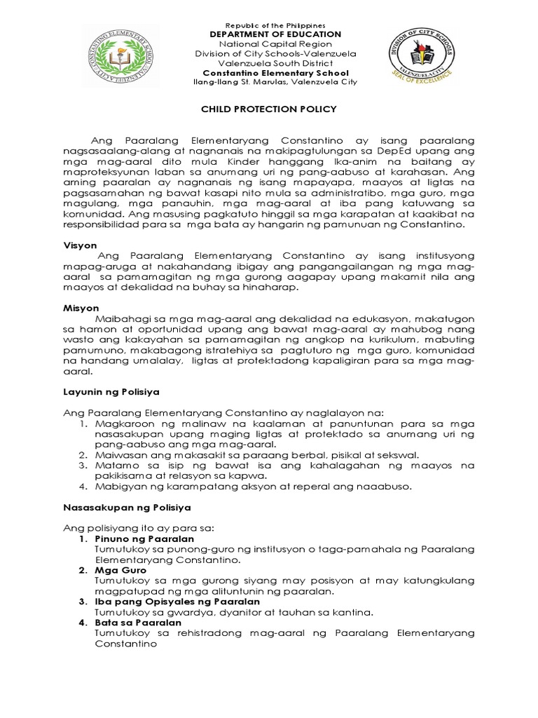 Child Protection Policy | PDF