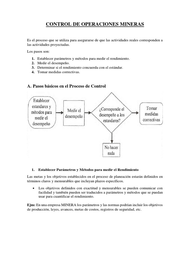 Control de Operaciones Mineras | PDF | Estado de resultados | Planificación