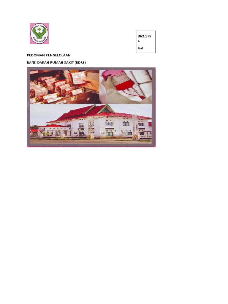 Pedoman Pengelolaan Bank Darah BDRS | PDF | Sains & Matematika