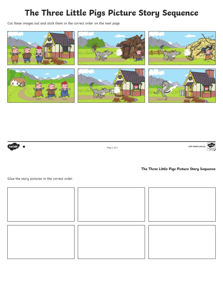 The Three Little Pigs Picture Story Sequence: Cut These Images Out and ...